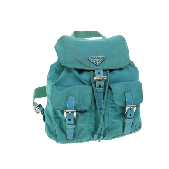 Prada | Bags | Pre Loved Prada Backpack Nylon Turquoise Blue Auth 52244 ...